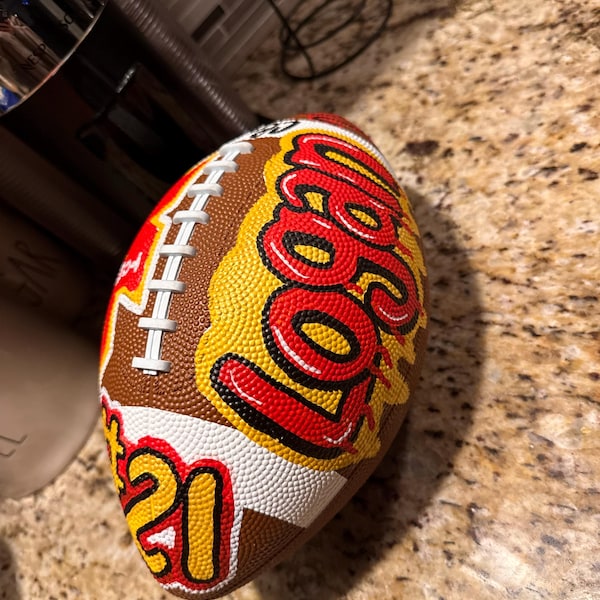 Football, Custom Painted Football, Personalized Football, Custom Sports ...