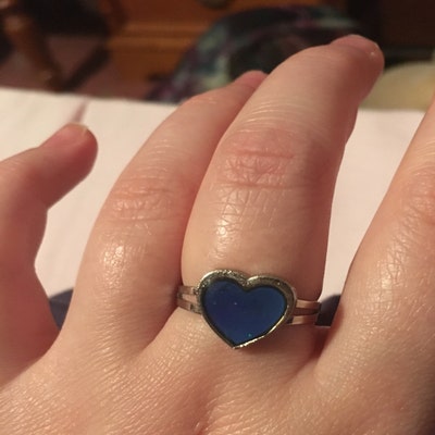 90s Heart Shaped Gemstone Mood Ring - Etsy