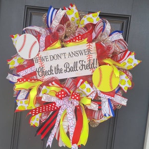Baseball Sign, Baseball Sign for Wreath, If We Don't Answer Check the ...