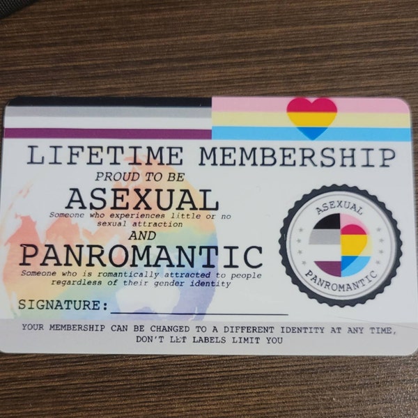 Double Sided Identity LGBTQIA+ Lifetime Membership Card - Gay Pride ...