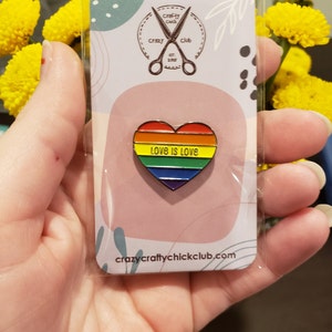 Gay Lesbian LGBT Pride Enamel Pin Love is Love Pin Rainbow - Etsy
