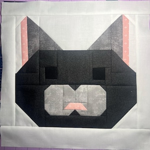 Cat Face Pet Kitten Animal Quilt Block PDF Pattern - Includes ...