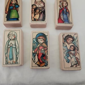 Blessed Virgin Mary and Jesus Christ Saint Block Set // 2 Blocks: Mary ...