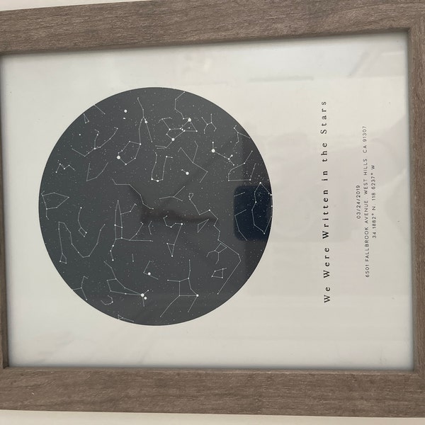 Custom Night Sky Constellation Star Map by Date Guestbook Alternative ...