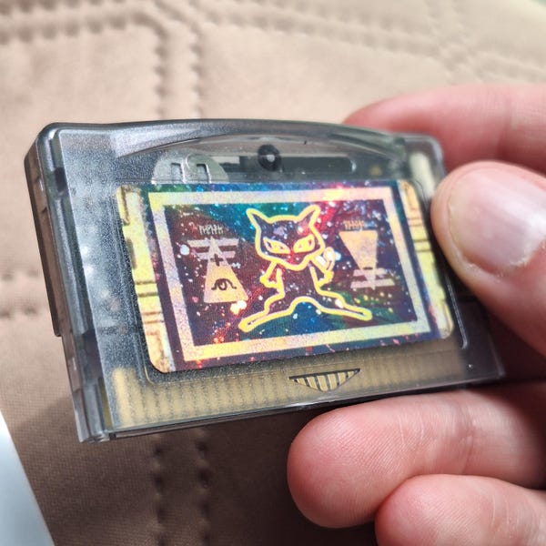 Ancient Mew GBA Holographic Label - Laminated Replacement Label for ...