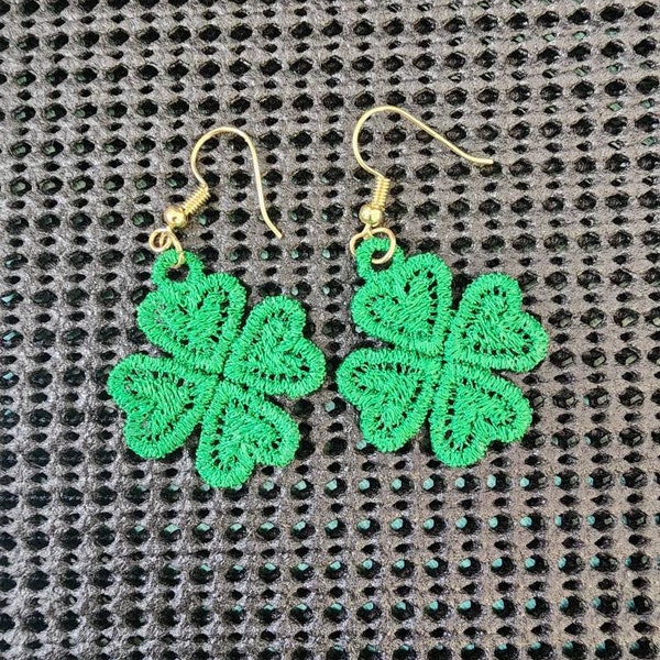 FSL Earrings and Pendant Shamrocks Lucky Machine Embroidery Design Free ...