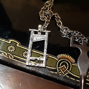 Silver Guillotine Pendant Necklace, Executioner Necklace, Guillotine ...