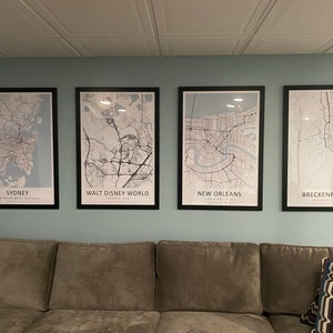 Custom Map Print Custom City Map Personalized Print Travel | Etsy