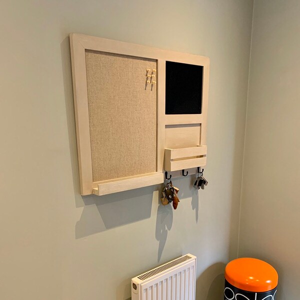 Oak Framed Fabric Pinboard | Finished With Wax | Narrow Framed Pin ...