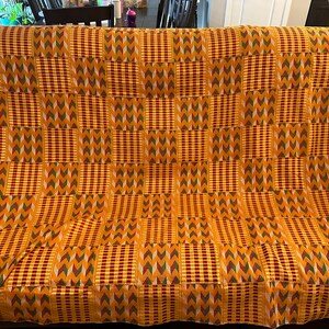 Royal Gold & White Authentic Kente Fabric and Kente Cloth From Bonwire ...