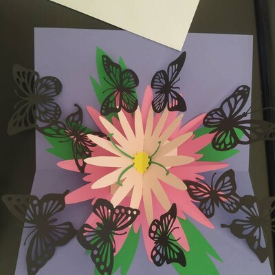 DIY Pop-up Butterfly explosion Card Template SVG and PDF Files for ...