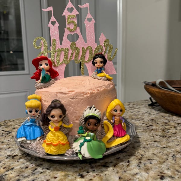 Princess Cake Topper | Princess Party Decor | Princess Party | Disney ...