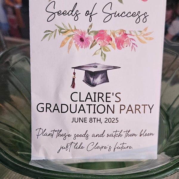 Custom Graduation Seed Packets/graduation Party Favors/blooming Future ...