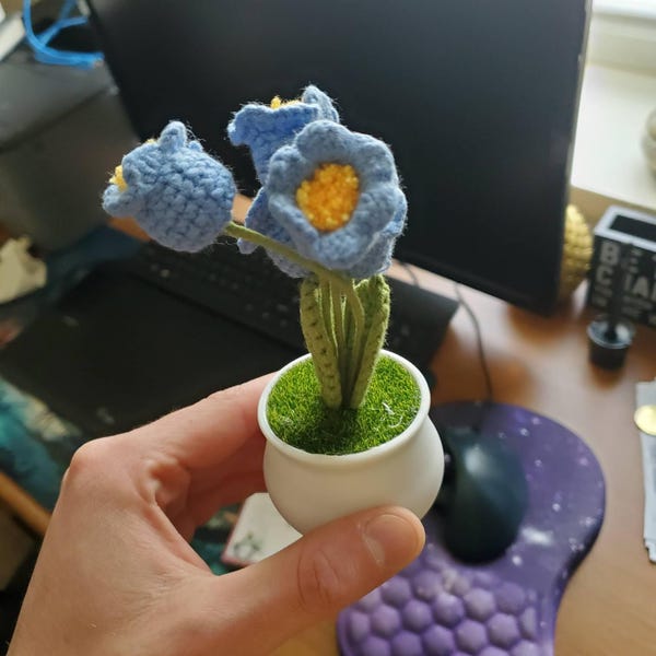 Handmade Crochet Emotional Support Frog and Sunflower Plant-emotional ...