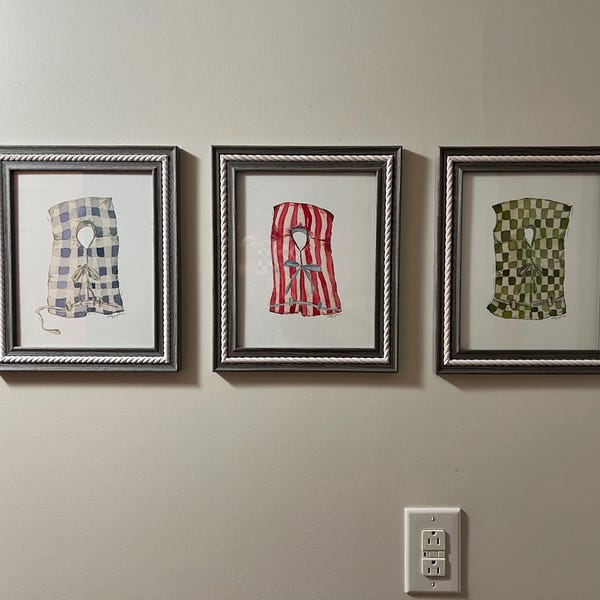 Watercolor Life Jacket Art Print | Lifesaver Artwork | Lake House Wall ...