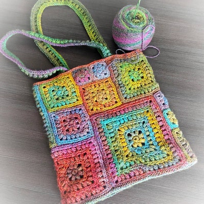 Crochet PATTERN Square Scramble Sack Crochet Tote Bag Pattern, Boho ...