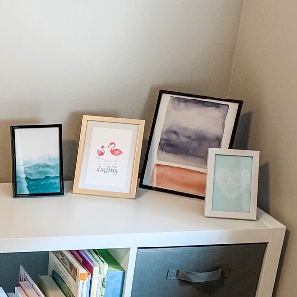 Blue Heart Art Print - Modern Heart Wall Art - Heart Poster - Blue ...