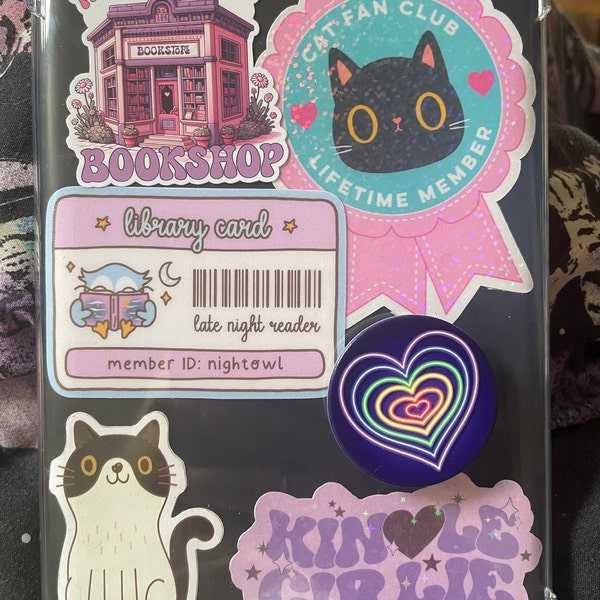 Cute Cat Sticker - Cat Fan Club Vinyl Sparkle Sticker - Cat Stickers ...