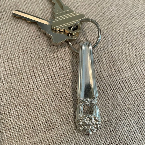 Silver Spoon Keychain Key Fob Vintage Reclaimed Silverware ETERNALLY ...