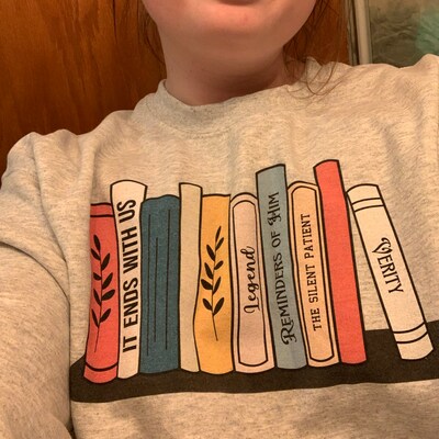 Custom Bookshelf Sweatshirt, Booktok Merch Personalized Books Sweater ...