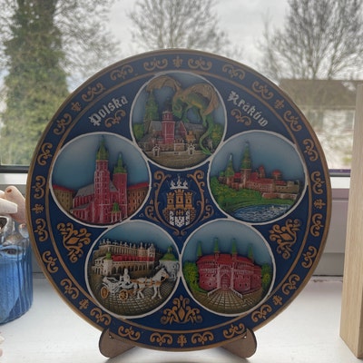 Prague Plate. Hand Painted Hanging 3D Polyceramic Decorative Souvenir ...