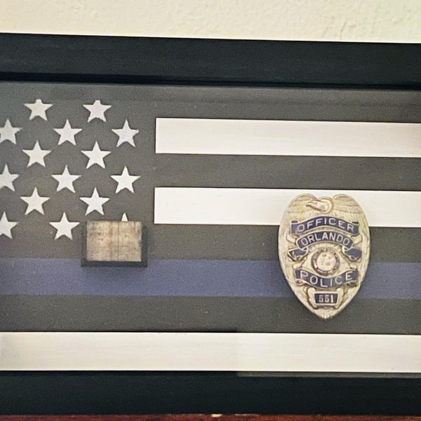 Thin Blue Line Shadow Box Display - Etsy