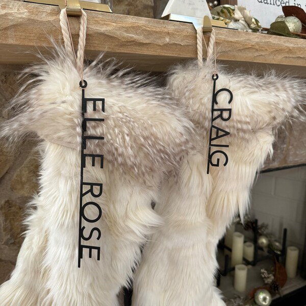 Modern Stocking Name - Stocking Names - Metal Stocking Name Tag ...