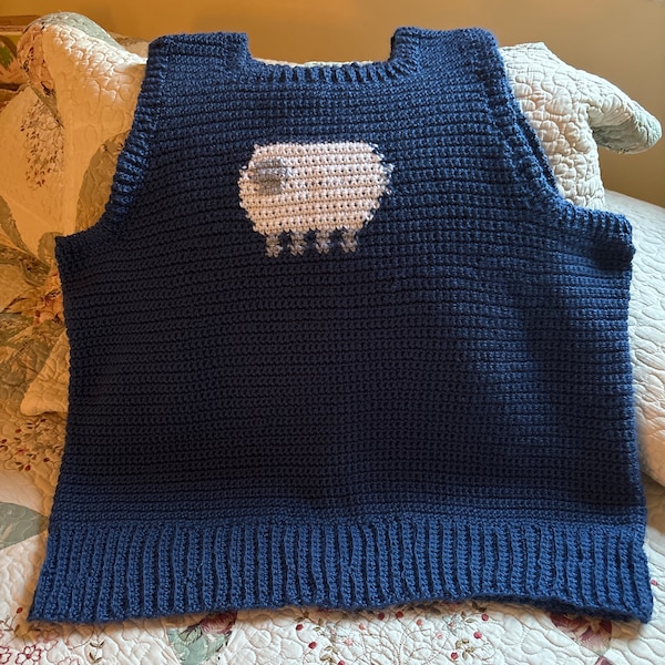 Crochet Sheep Vest Pattern, Crochet Tapestry Sweater Vest Pattern I ...