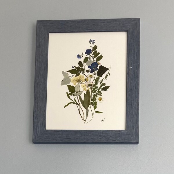 Flower Print Pressed Flowers Print Herbarium Dried Flowers Wall Art ...