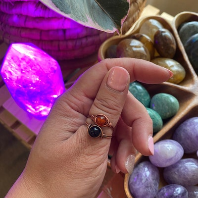 Copper Gemstone Ring. FREE SHIPPING. Copper Wire Ring. Gemstone Ring ...
