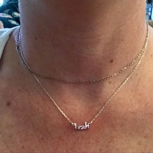 Tiny Name Necklace Dainty Name Charm Small Charm Necklace Children Name ...