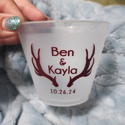 Custom Wedding Cups, Reception Bar Frosted Cups, Personalized ...
