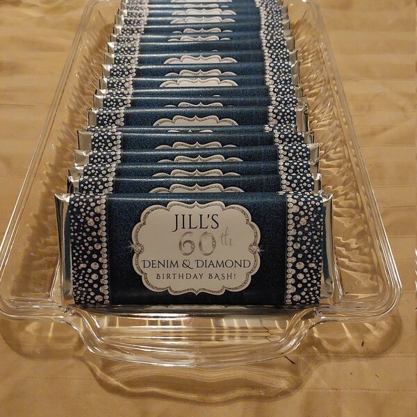 Denim Diamond Candy Bar Wrapper: Birthday, Baby Shower, Gala (digital ...