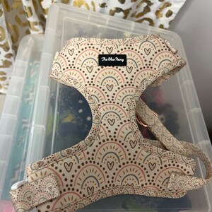 Boho Rainbow Dog Harness Cute Dog Harness & Leash Set Cute Dog Collar Boho Dog Collar XXS to ...