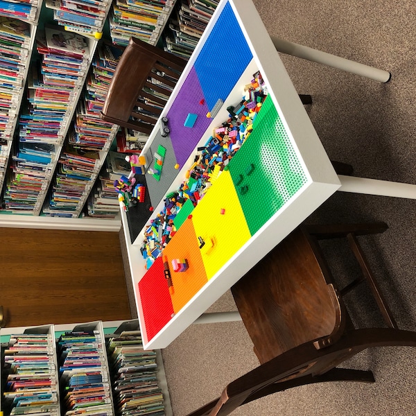 Tall Building Bricks Table, Building Blocks Table , Kids Table With ...