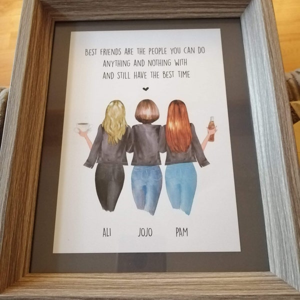 Best Friend Gift, Friend Present, 2, 3 Or4 Friend Group, Personalised ...