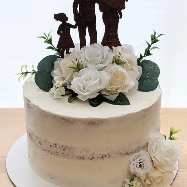 Family Cake Topper With Kids, Wedding Cake Topper, Couple Cake Topper ...
