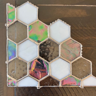 Up-cycled Church Glass Set of 6 christmas Light Bulb Stained - Etsy