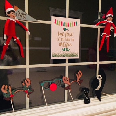 Selfie Digital Print You Print Elfie Let's Take a Selfie Christmas ...