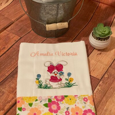 Bunny Girl Applique Machine Embroidery Design, Bunny Embroidery Pattern ...