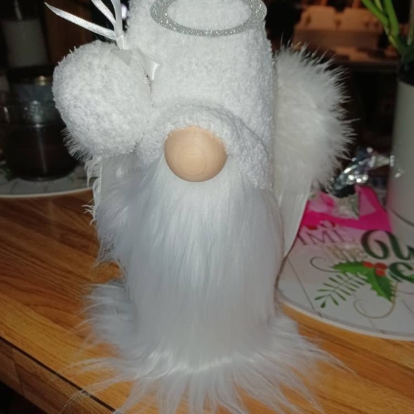 Angel Gnome, Tree Topper, Memorial Gnome Holiday Gnome, Christmas ...