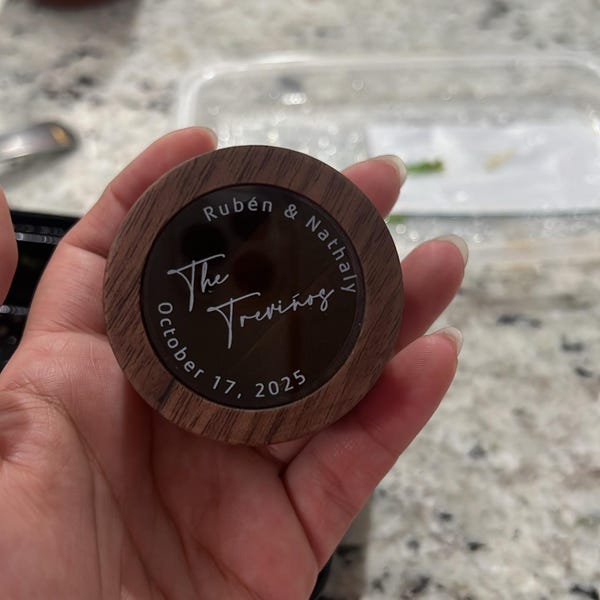 Custom Wooden Wedding Ceremony Round Ring Box, Clear Acrylic Cover ...