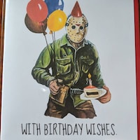 Funny Jason Birthday Card, Horror Movie Theme Birthday, 80s Pop Culture ...