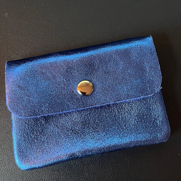 Metallic Leather Purse, Leather Purse, Coin Pouch, Disco Colours ...