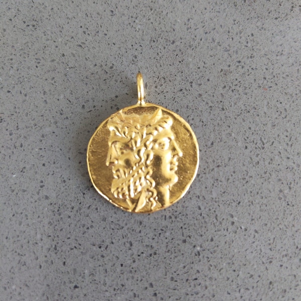 GOLD Ancient Coin Pendant, Greek Janus, Greek Coin Pendant Janus ...
