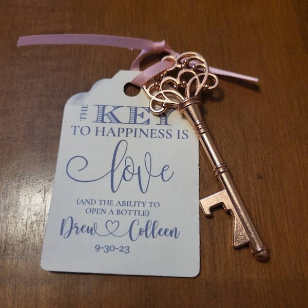 Wedding Favors, Key Bottle Openers AND Tags, Skeleton Key Favors, Key ...