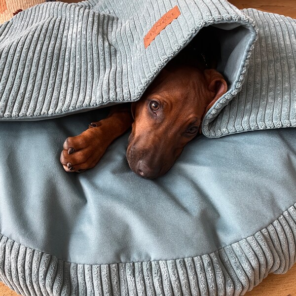 Snuggery Burrow Dog Bed, Dog Cave Bed Round, Calming Dog Bed, Washable ...