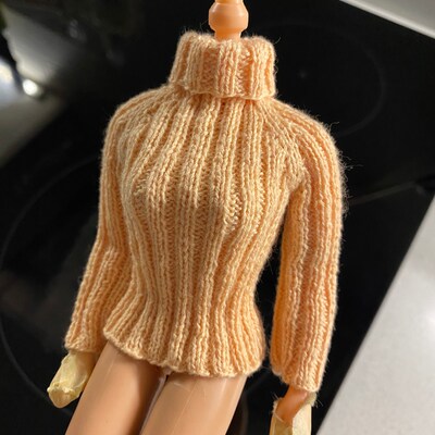 Sweater, Skirt and Beret Knitting Pattern for Barbie Doll, Pattern ...