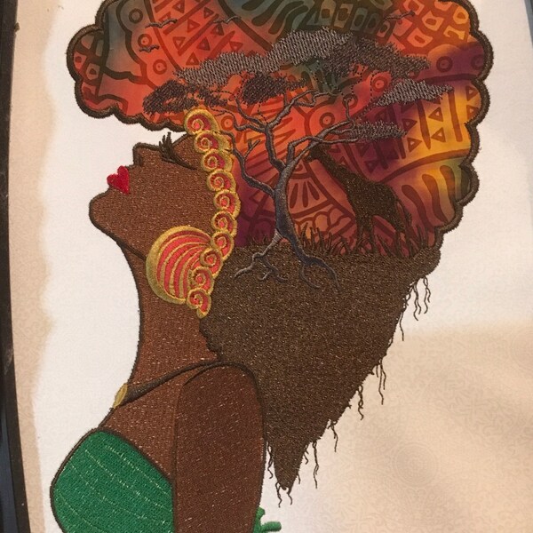 DIGITAL: APPLIQUE Africa Goddess - 5 Sizes Embroidery Design for ...