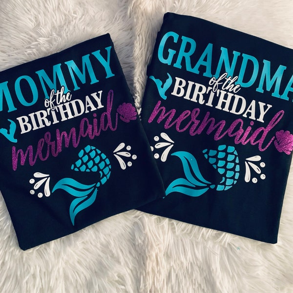 Mermaid Birthday Girl Family Members Bundle, Birthday Girl Svg, Mermaid ...